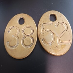 Vintage Pair of Brass Cow Tags, Vintage Brass Animal Tags, Brass Farm ...