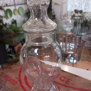 Vintage Glass Candy Jar, Vintage Glass Jar, Vintage Candy Jar, Vintage ...