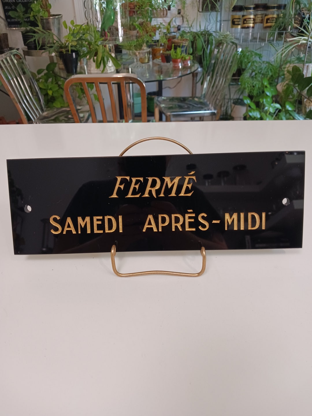 Vintage French Glass Sign, Vintage French Sign, Vintage Glass Sign ...