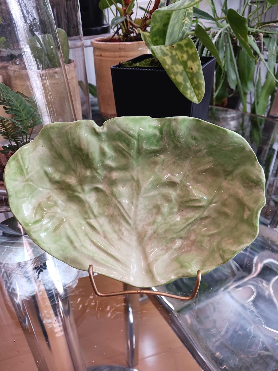 Antique Wannopee Majolica Lettuce Leaf Dish - New Milford Pottery - Etsy
