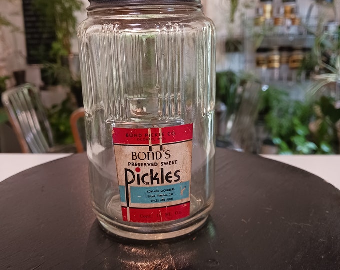 Antique Pickle Jar, Antique Advertising Jar, Bond Pickle Co, Antique ...