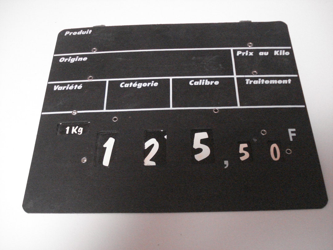 Vintage French Flea Market Price Sign, Rotating Number Display, Vintage ...