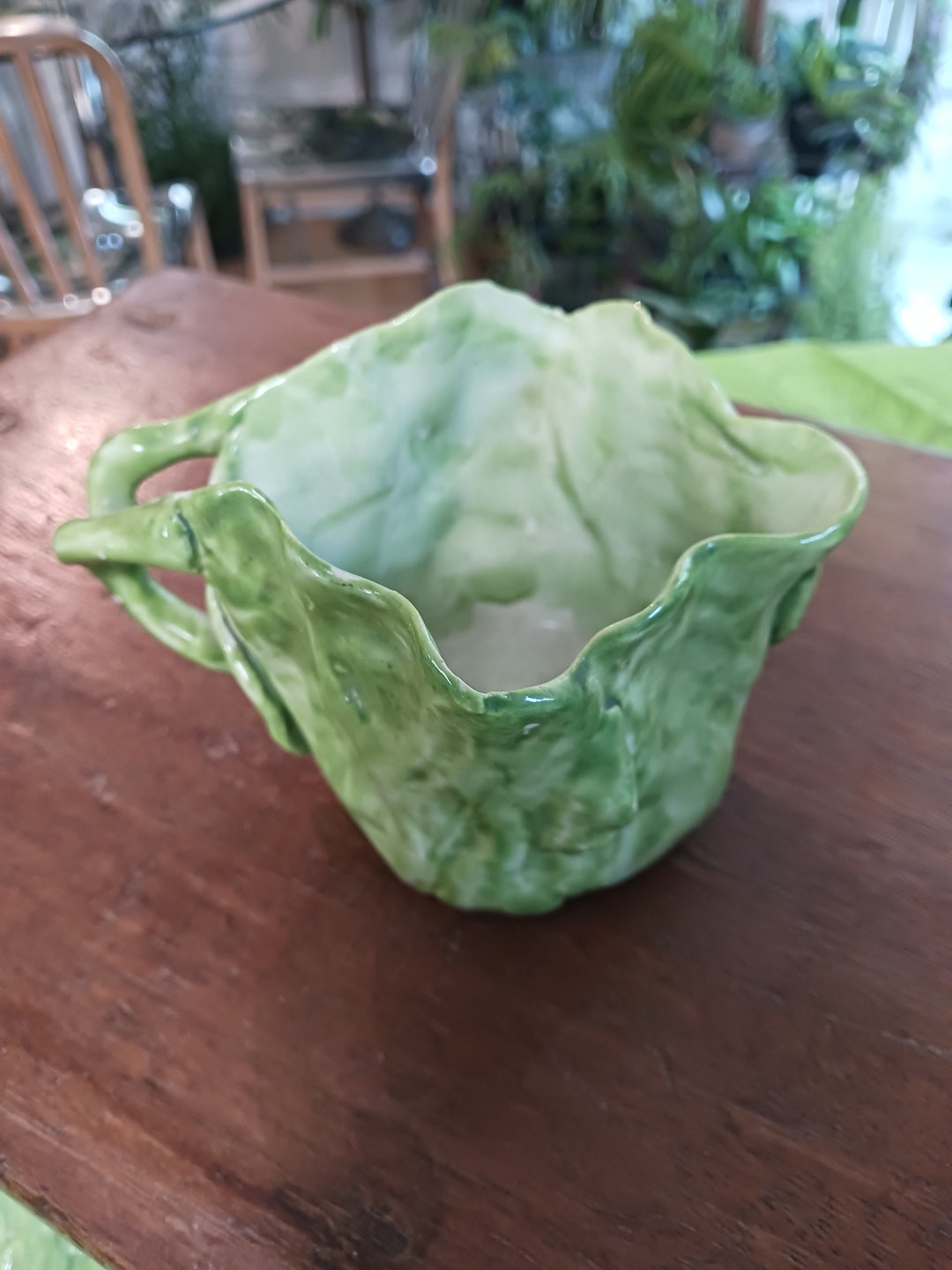 Antique Majolica Cup, Lettuce Leaf Cup, Wannopee Lettuce, Antique ...
