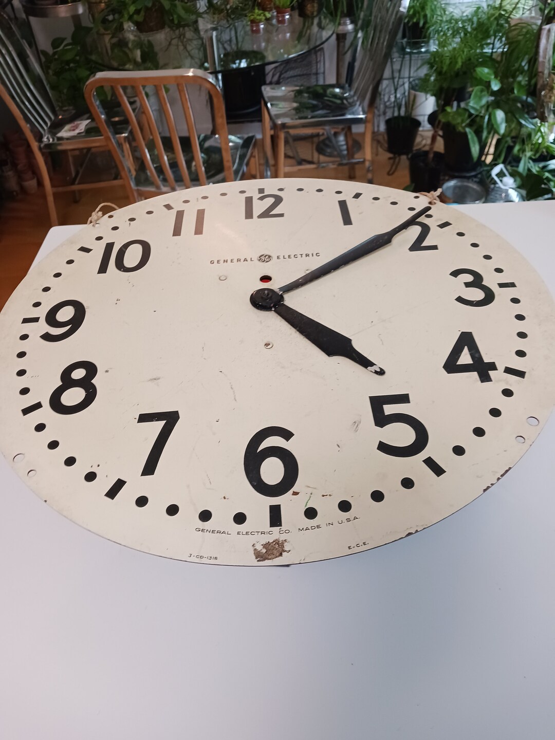 Vintage Clock Face, Metal Clock Face, Vintage General Electric Clock ...