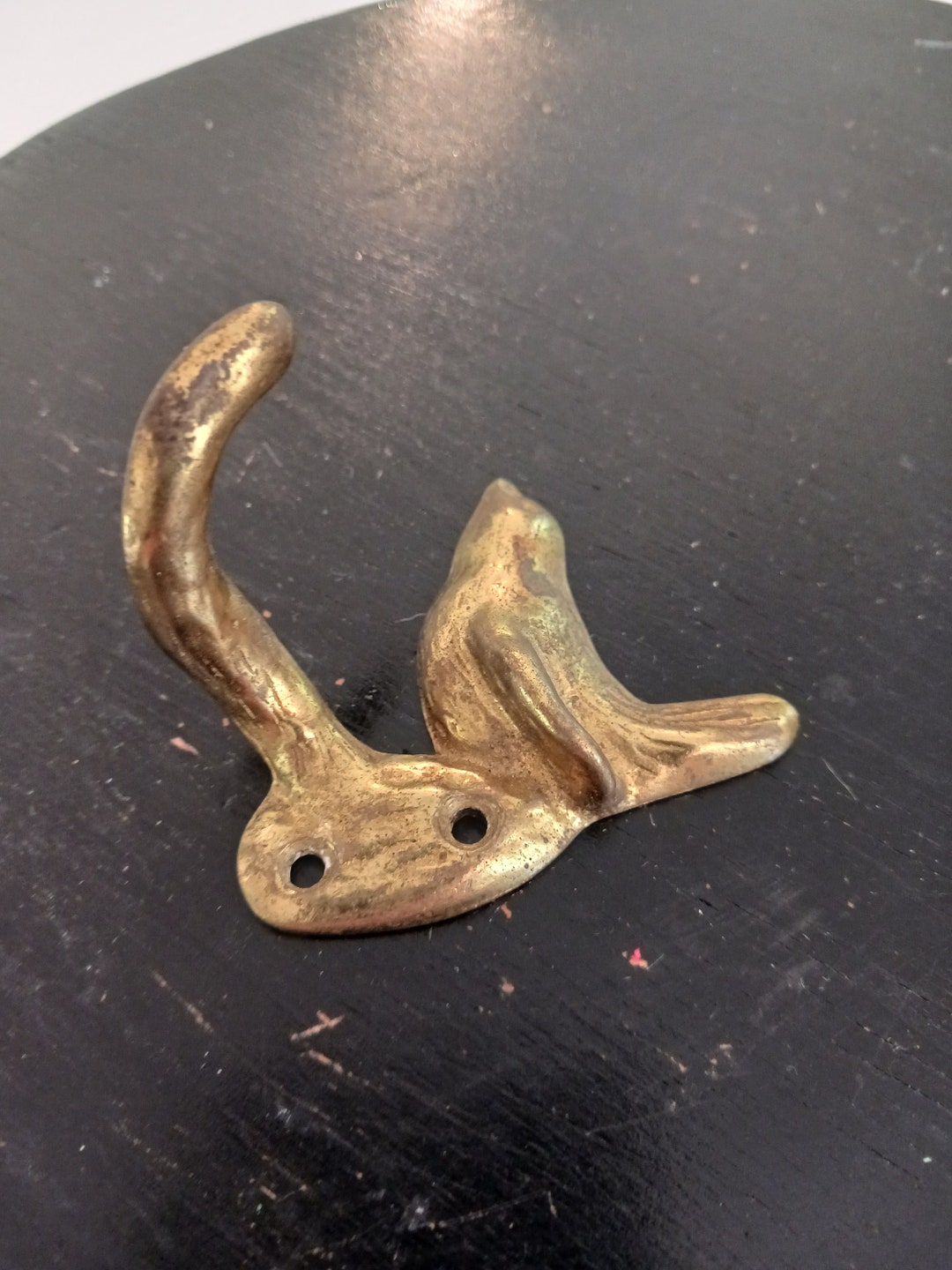 Vintage Brass Hook, Vintage Brass Wall Hook, Vintage Coat Hook, Vintage ...