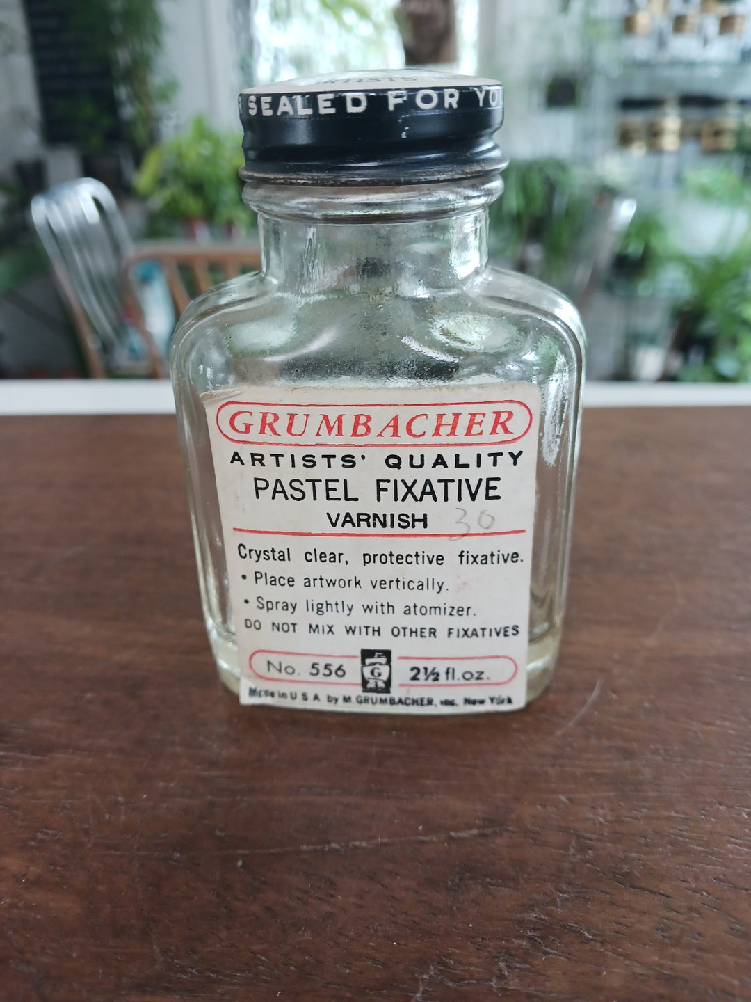 Vintage Glass Bottle, Vintage Grumbacher Bottle, Vintage Varnish Bottle ...