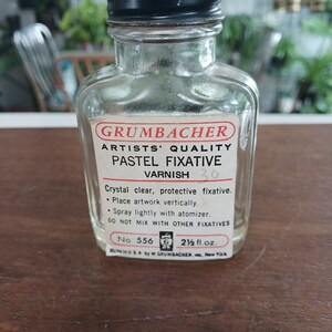 Vintage Glass Bottle, Vintage Grumbacher Bottle, Vintage Varnish Bottle ...