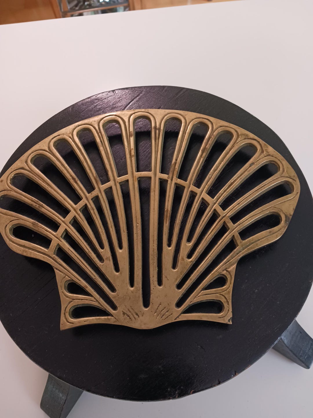 Art Deco Brass Trivet: Vintage Hot Plate or Plant Display - Etsy