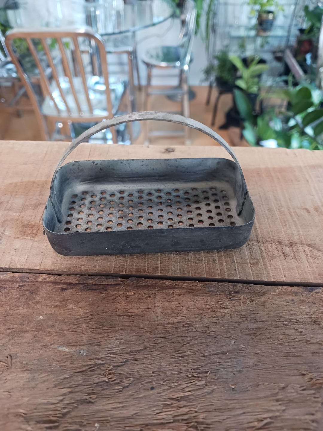 Vintage Small Metal Dipping Tray, Vintage Perforated Metal Basket ...