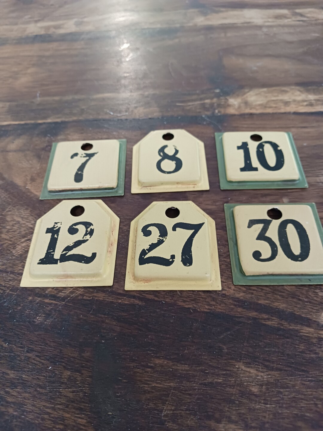 6 Vintage Metal Tags, Vintage Game Pieces, Vintage Industrial Tags ...