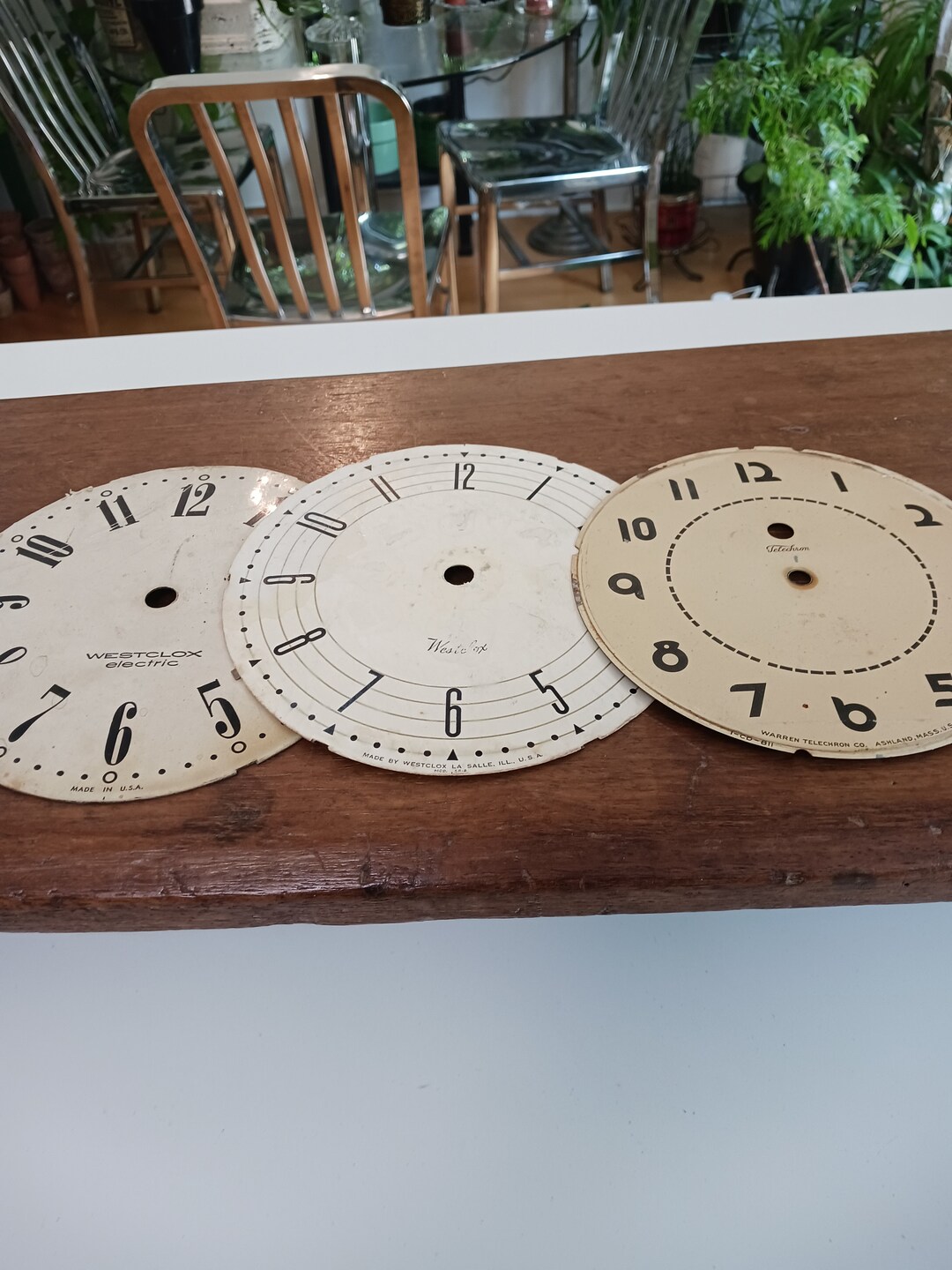 3 Vintage Metal Clock Faces, Vintage Clock Faces, Vintage Wall Display ...