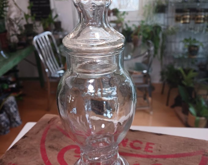 Vintage Glass Candy Jar, Vintage Glass Jar, Vintage Candy Jar, Vintage ...