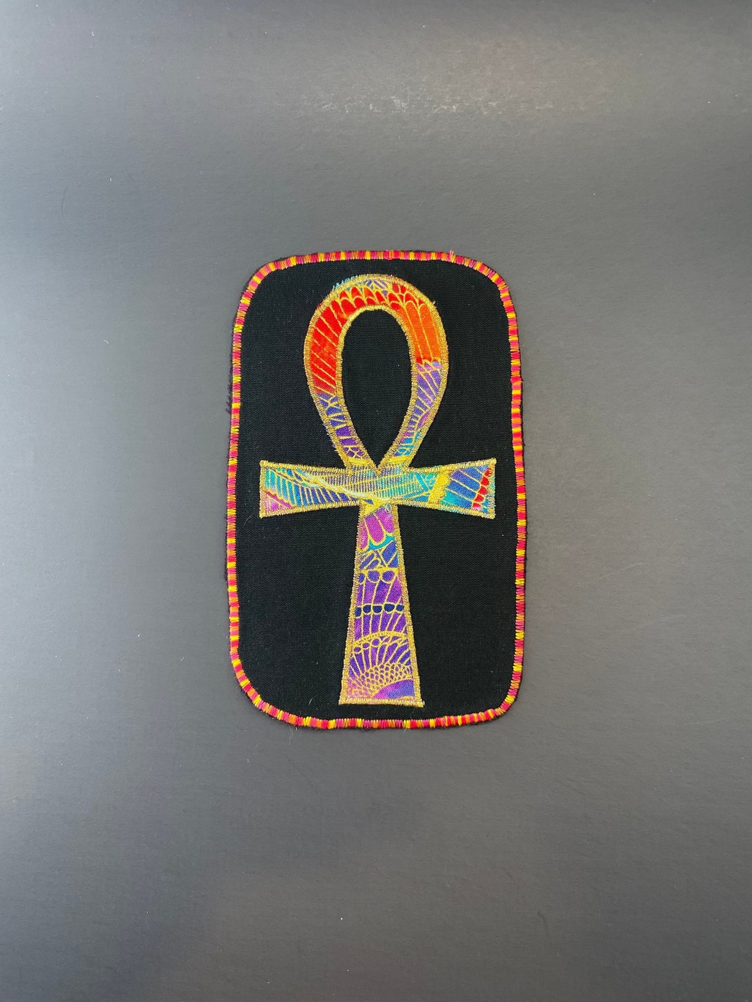 Ankh Gold and Rainbow Handmade Appliqué Iron-on Patch - Etsy