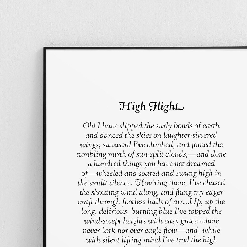 High Flight Poster - Etsy