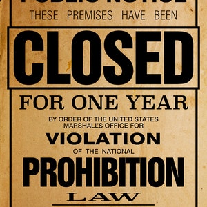 Printable Prohibition Poster Reproduction Instant Digital Download - Etsy