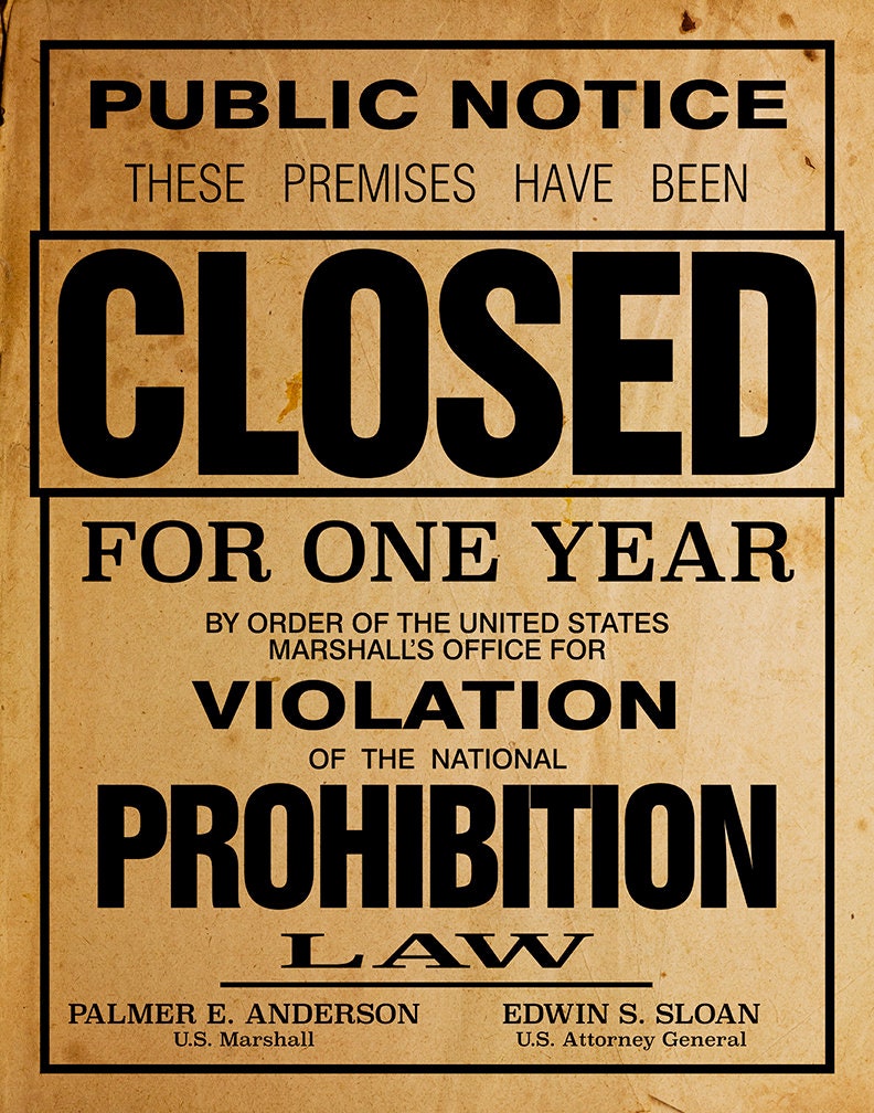 Printable Prohibition Poster Reproduction Instant Digital | Etsy