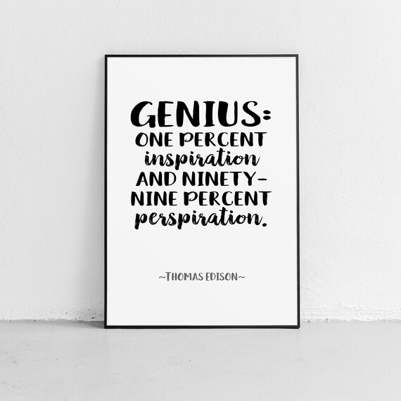 Thomas Edison Quote genius Print or Poster | Etsy