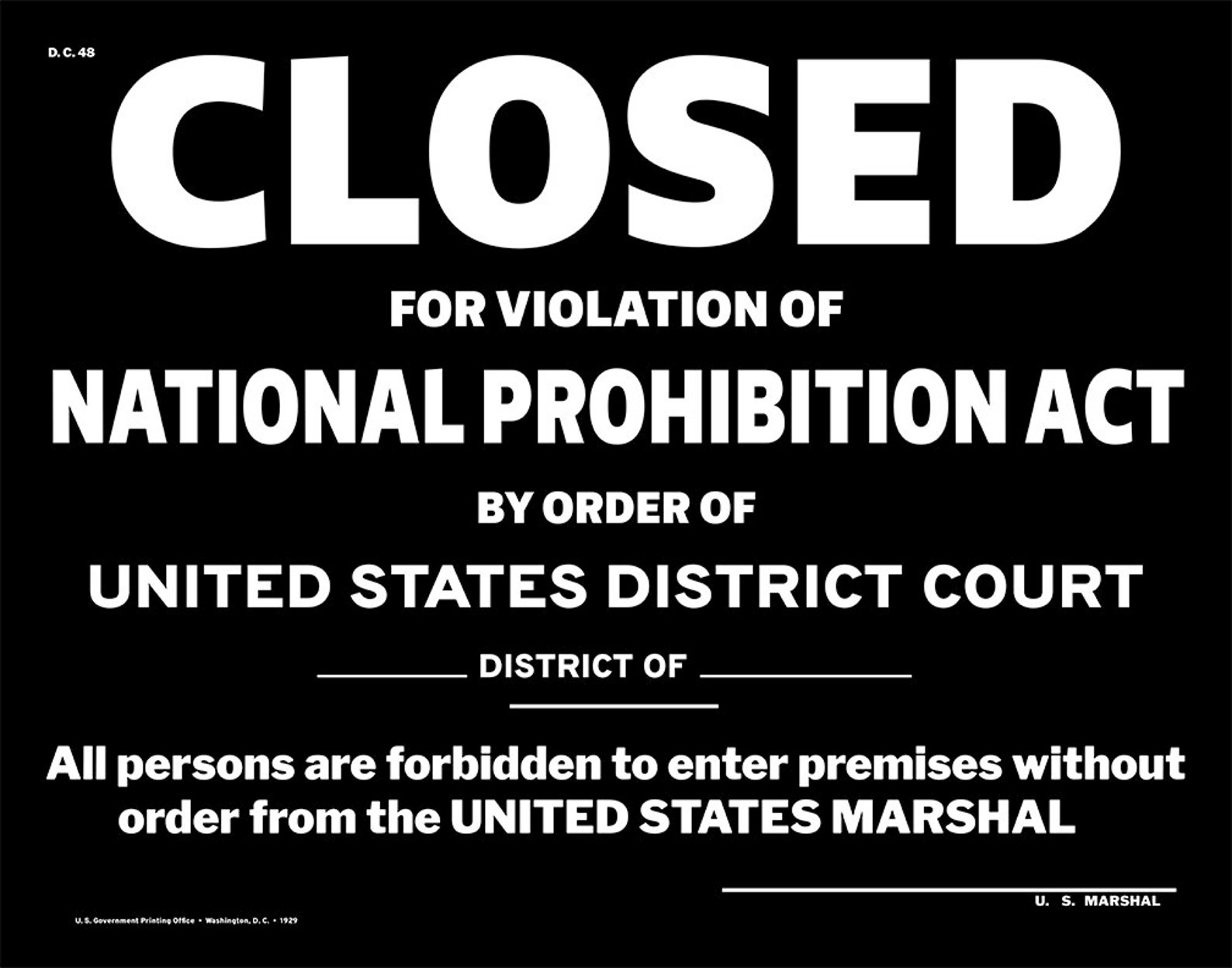 Printable US Government Prohibition Poster Reproduction | Etsy