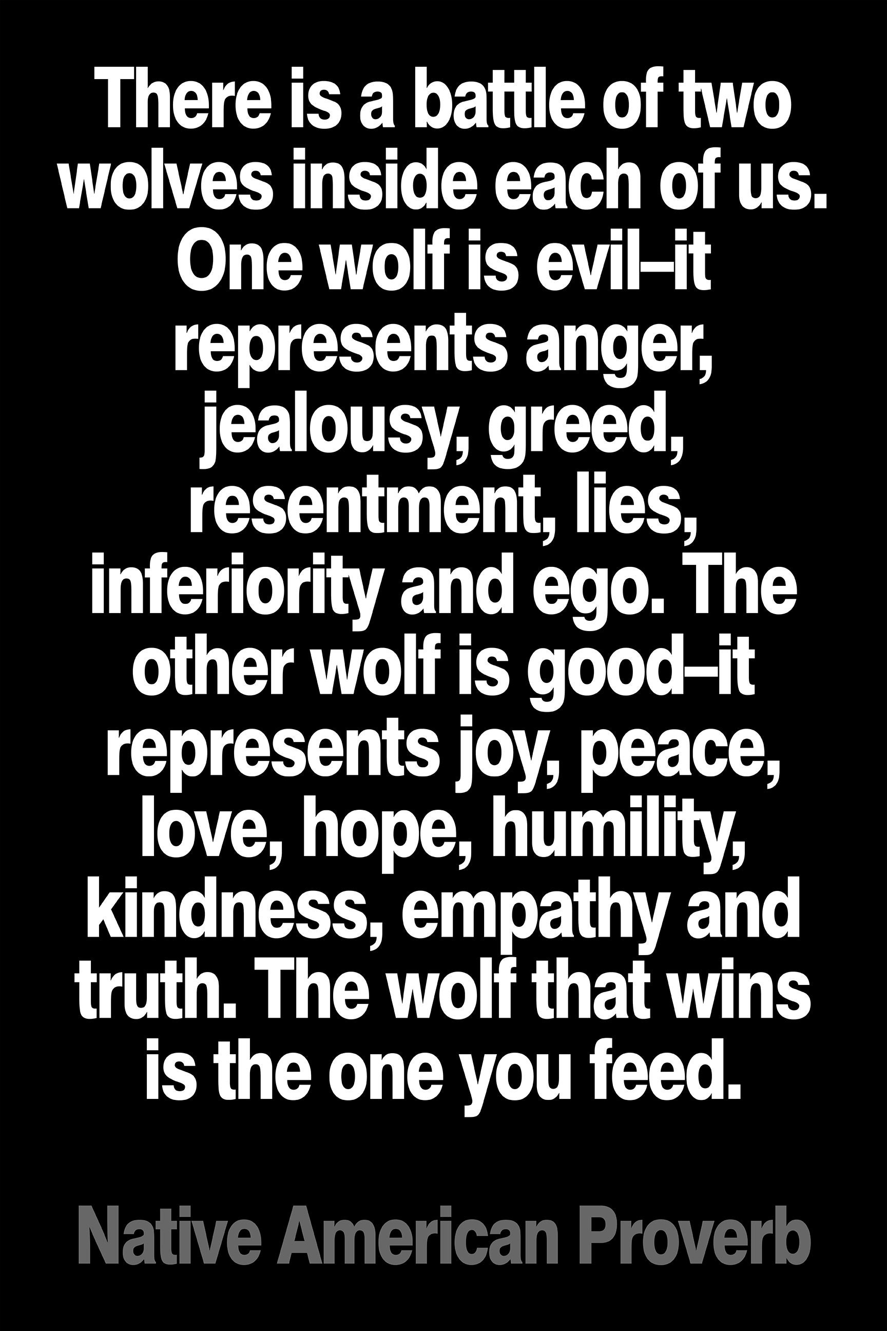 Native American Quote the Wolf You Feed Motivating - Etsy UK