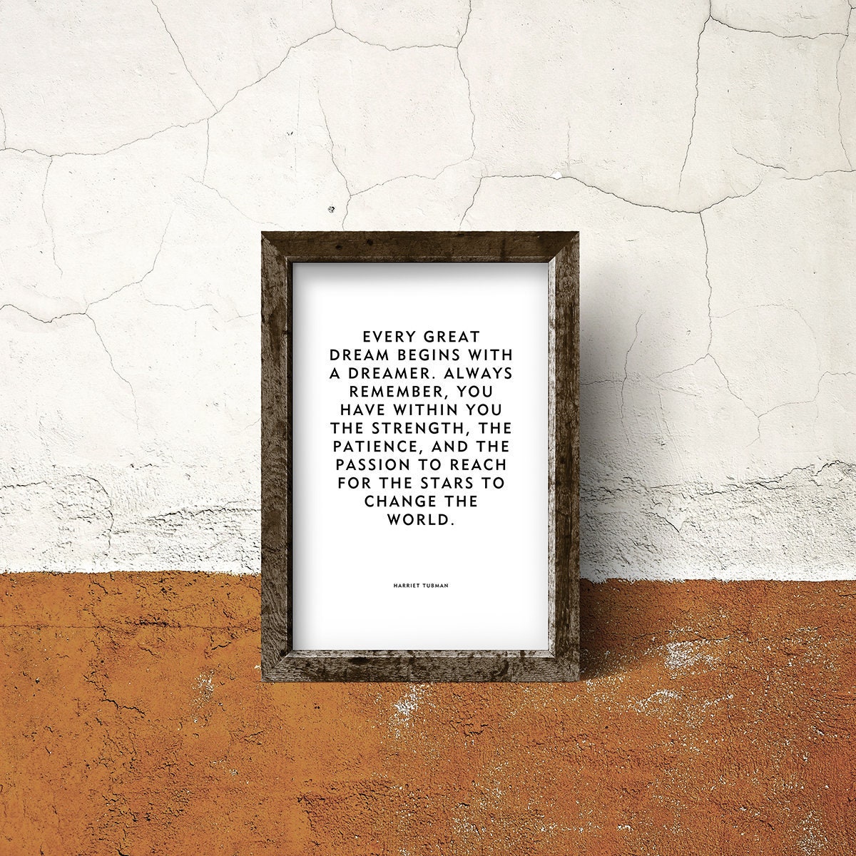 Motivational Quote "every Great Dream" Harriet Tubman Unframed Poster ...