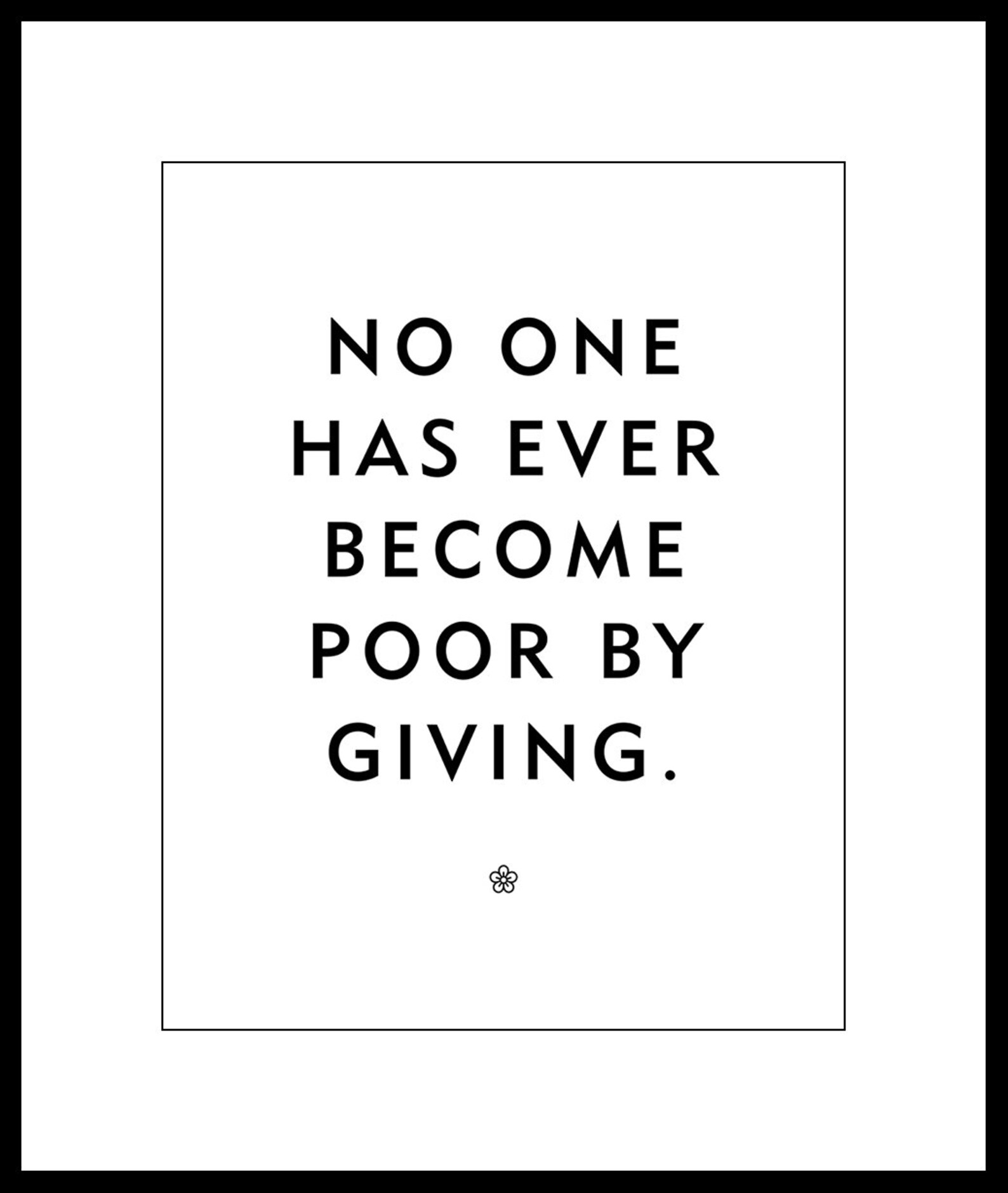Positive Quote About Giving in A High Quality Poster or Print - Etsy