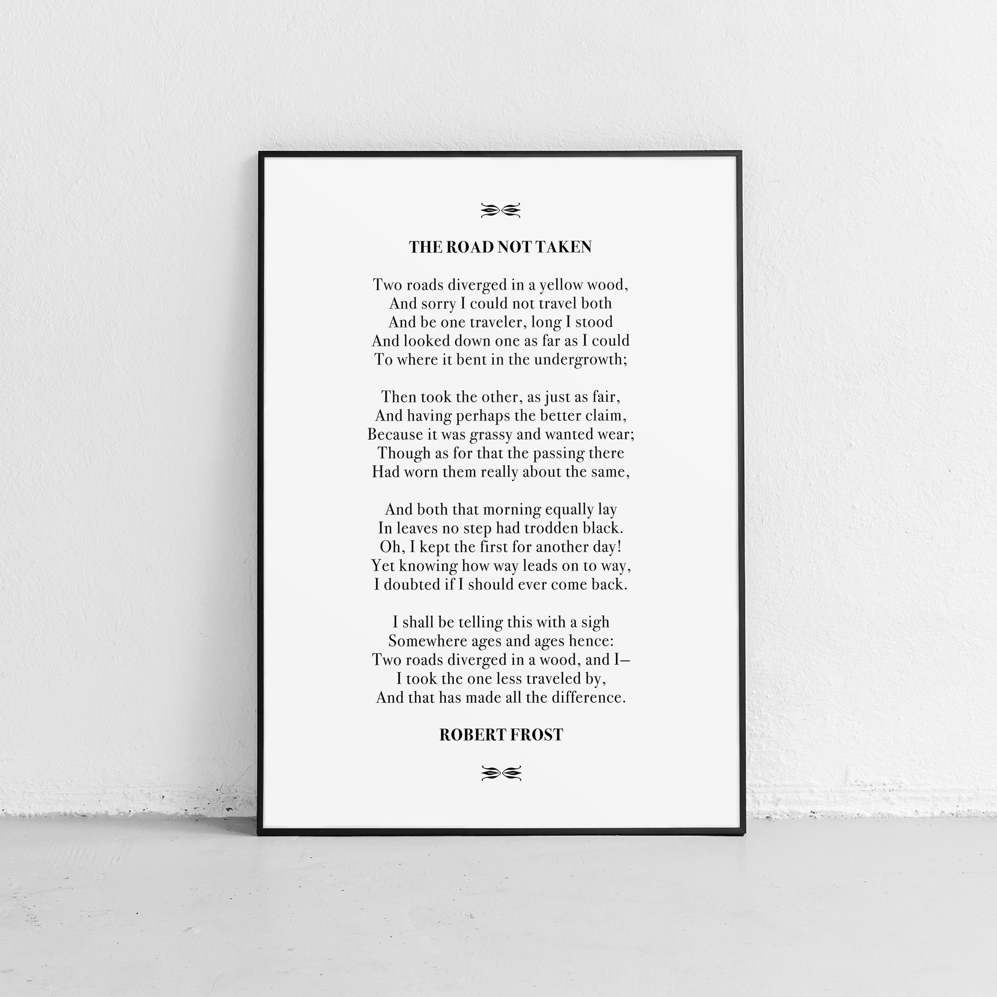 Robert Frost "the Road Not Taken" Poem Unframed Poster or Print - Etsy