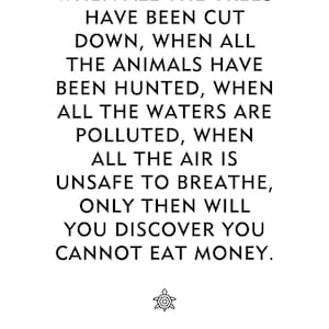 Native American Quote "cree Prophecy" Unframed Print or Poster - Etsy