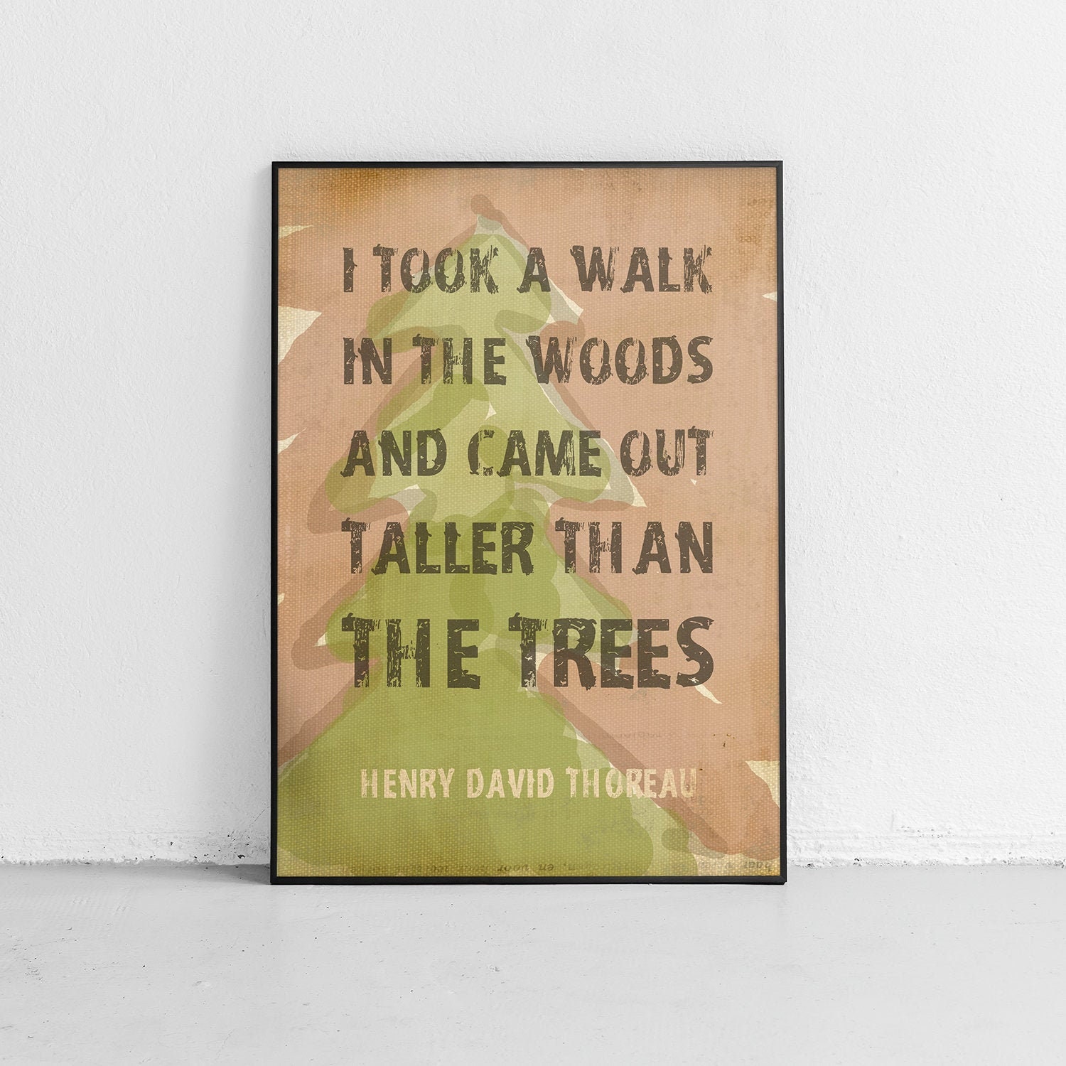 Thoreau Quote "walk in the Woods" Rustic Outdoor Decor Unframed Poster ...