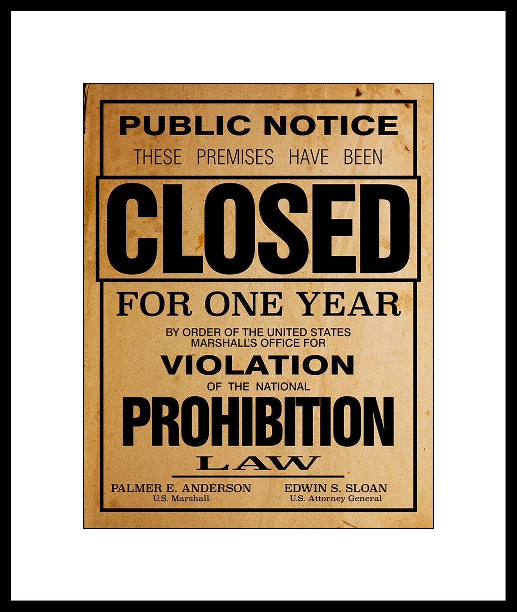 Printable Prohibition Poster Reproduction Instant Digital | Etsy