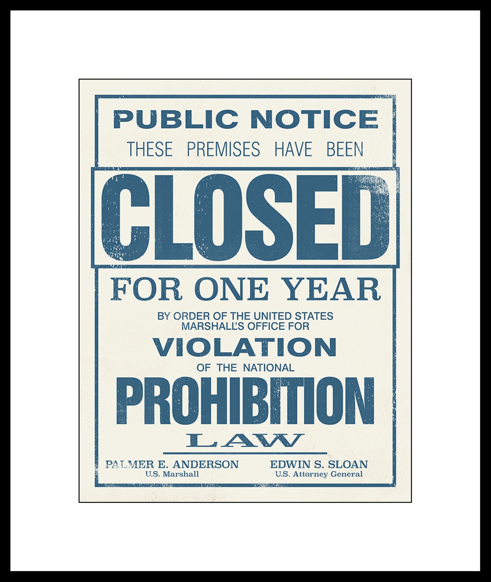 US Government Prohibition Poster Reproduction Home Decor Print Wall Art ...