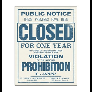 US Government Prohibition Poster Reproduction Home Decor Print Wall Art ...