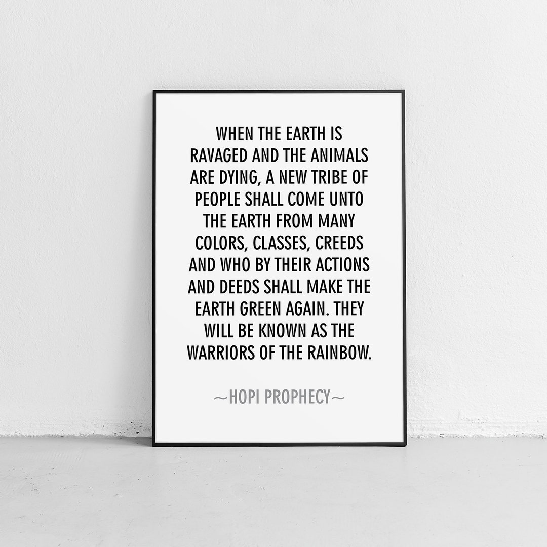 Hopi Prophecy "warriors of the Rainbow" Unframed Poster or Print - Etsy