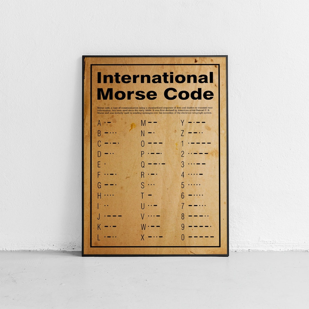 Morse Code Alphabet Unframed Poster or Print Home Decor Wall Art - Etsy