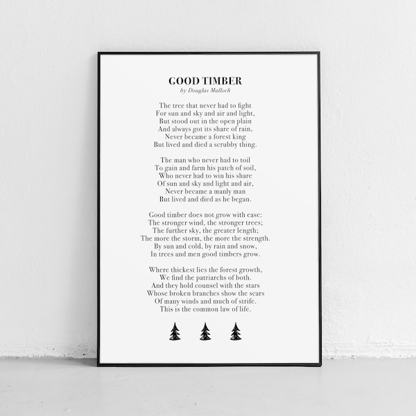 Good Timber Poem - Etsy