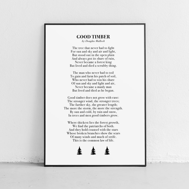 Good Timber Poem - Etsy