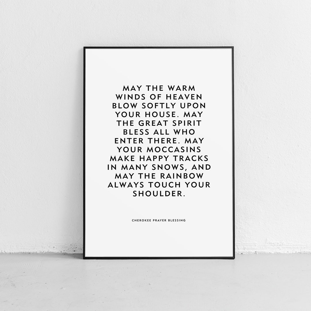 Cherokee Prayer Blessing Native American Quote Printable Instant ...