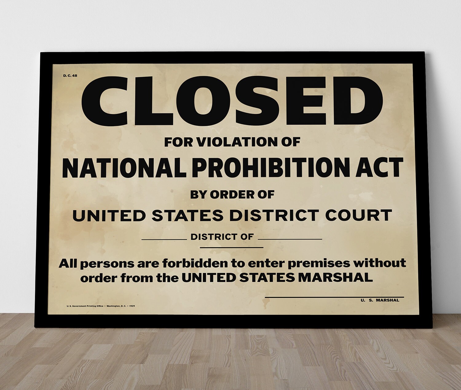 US Government Prohibition Poster Reproduction Unframed Print - Etsy