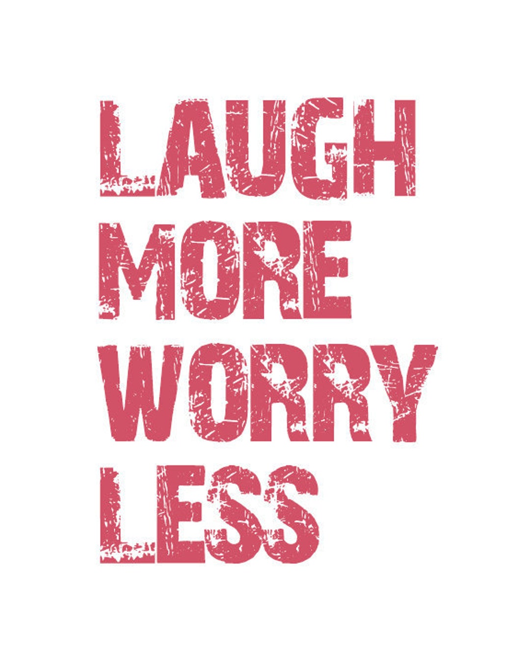Laugh More Worry Less - Positive Word Art Print or Poster - Etsy