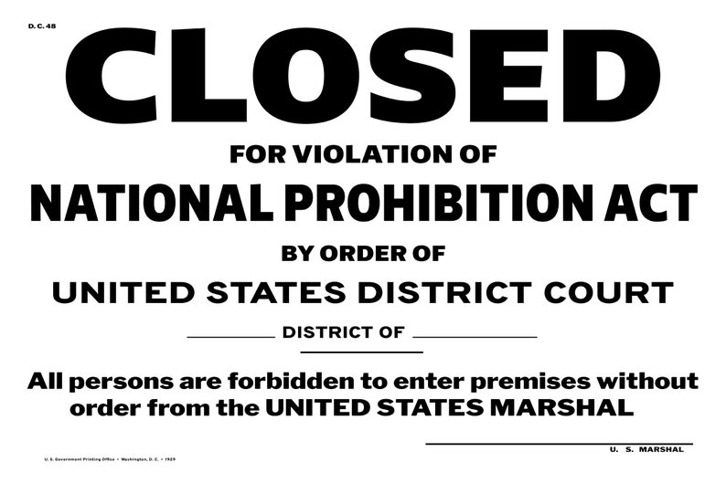 US Government Prohibition Poster Reproduction Unframed Print - Etsy