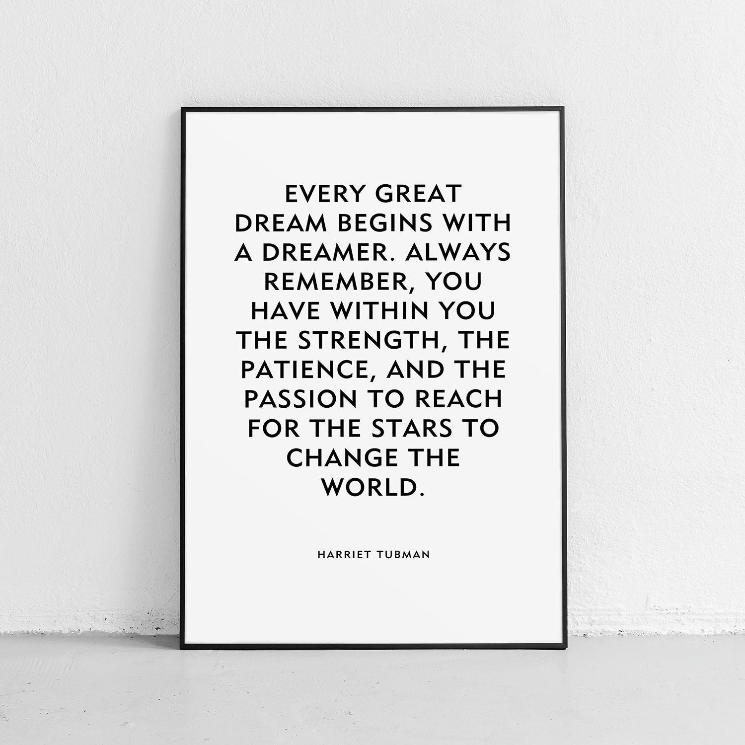 Motivational Quote "every Great Dream" Harriet Tubman Unframed Poster ...