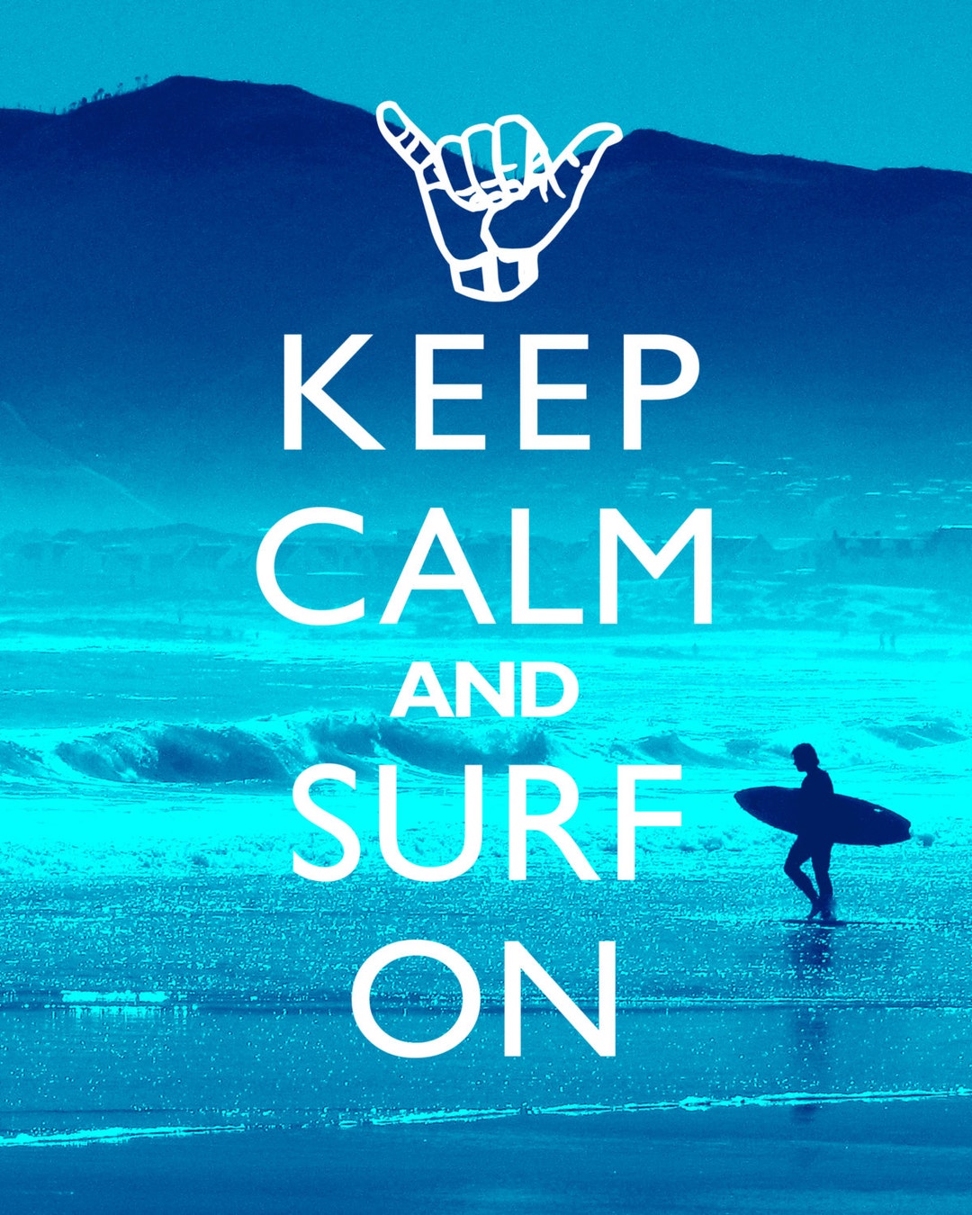 Printable Beach "keep Calm and Surf On" Instant Digital Download - Etsy