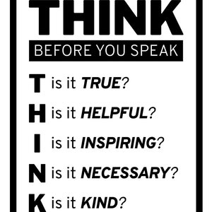 THINK Before You Speak Motivational Classroom Poster or Print Unframed ...