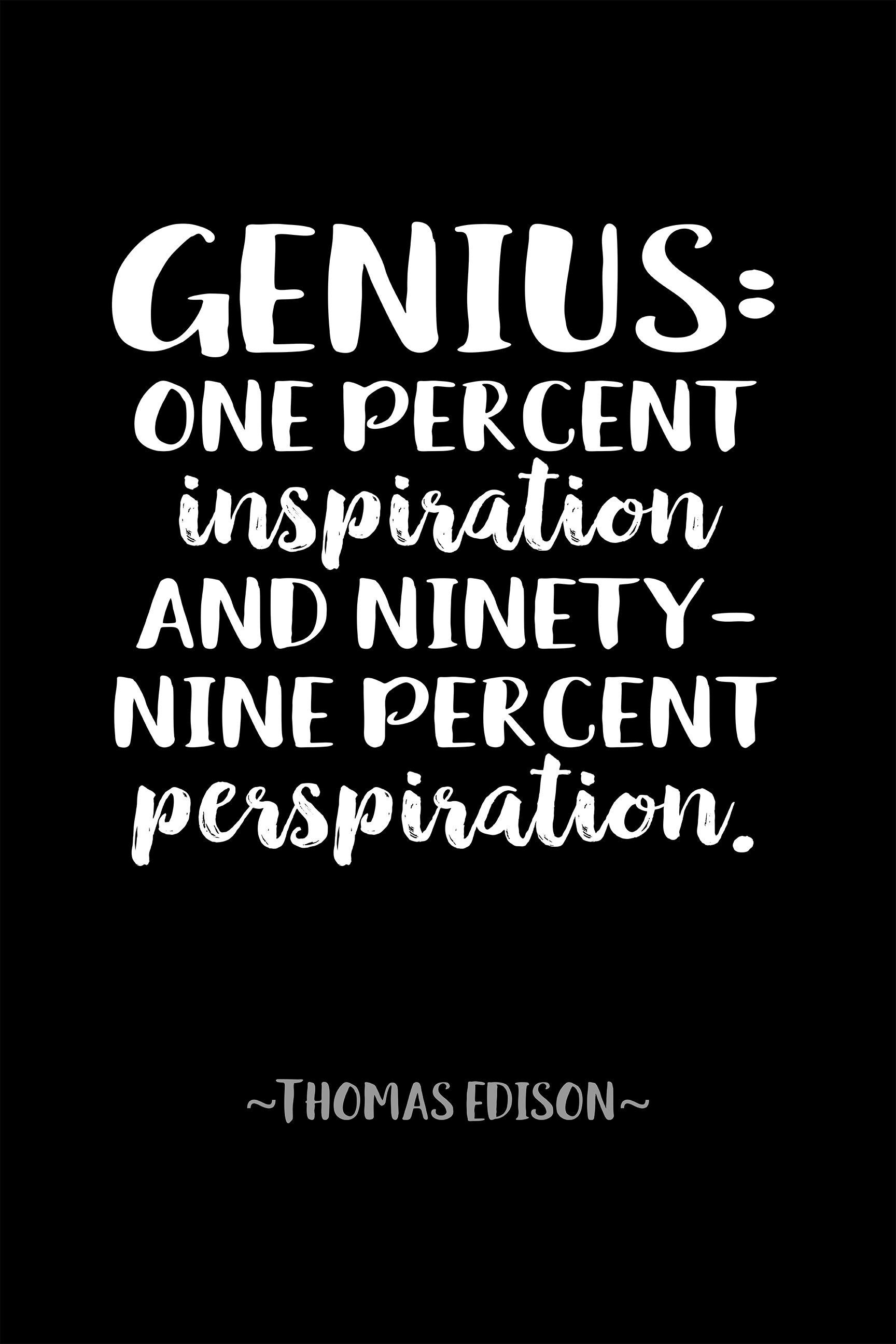 Thomas Edison Quote "genius" Print or Poster Unframed - Etsy