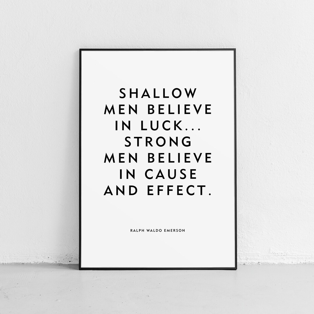 Motivational Quote About Luck Ralph Waldo Emerson Unframed Poster or ...