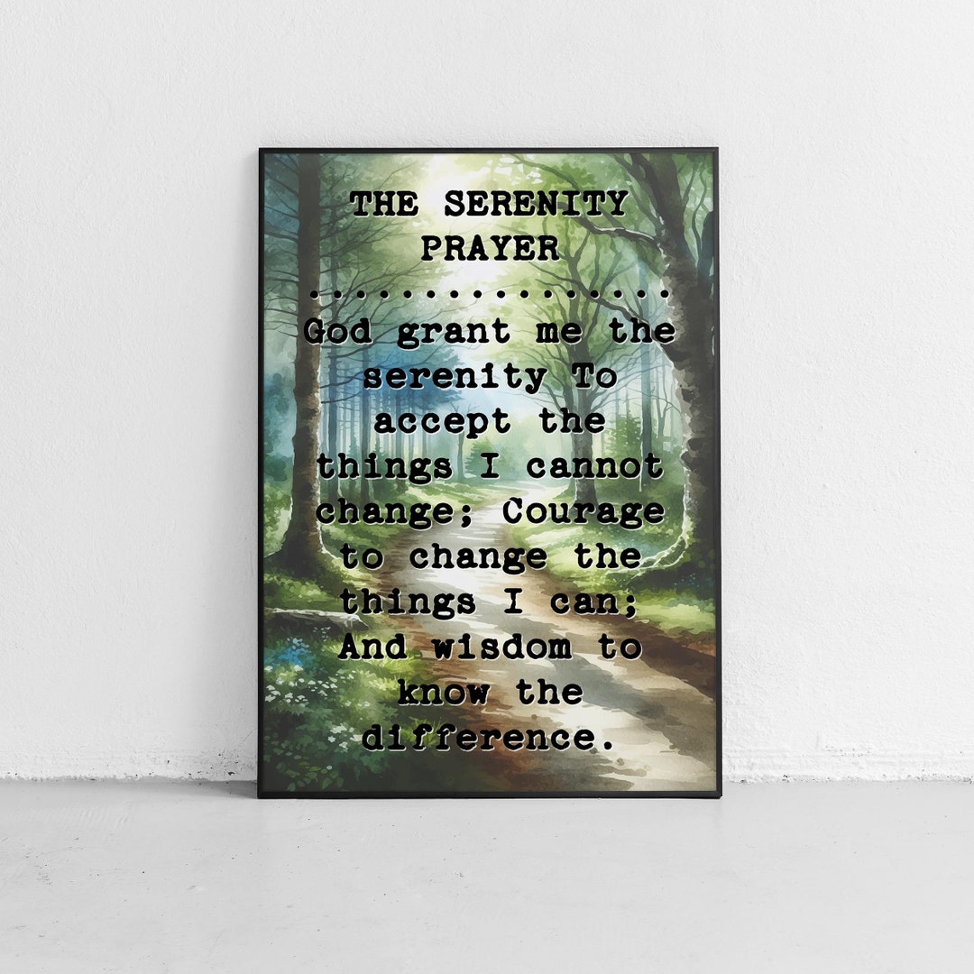 Serenity Prayer Quote Unframed Print or Poster - Etsy