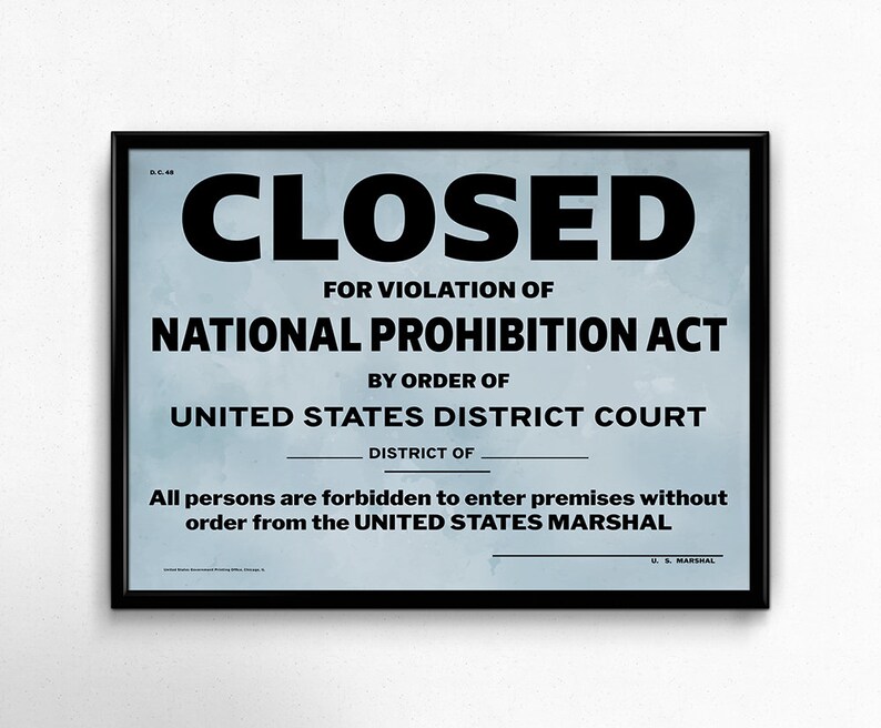 Printable US Government Prohibition Poster Reproduction - Etsy