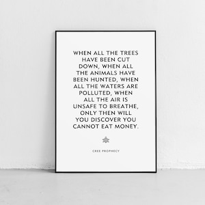Native American Quote "cree Prophecy" Unframed Print or Poster - Etsy