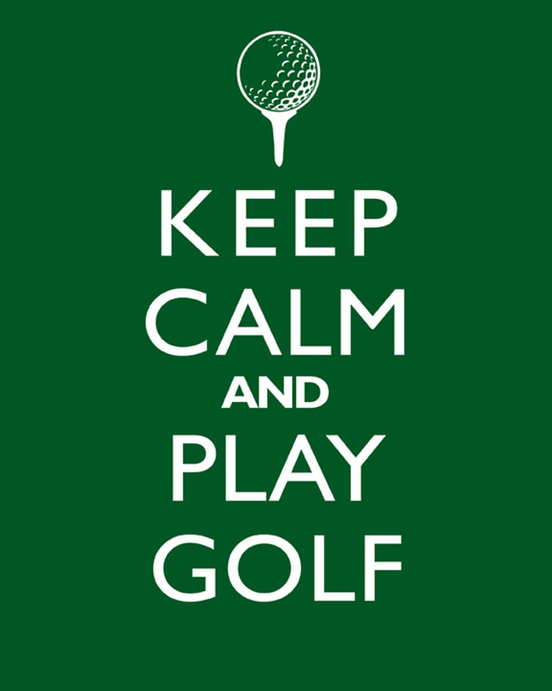 Golfer Decor Keep Calm And Play Golf Unframed | Etsy