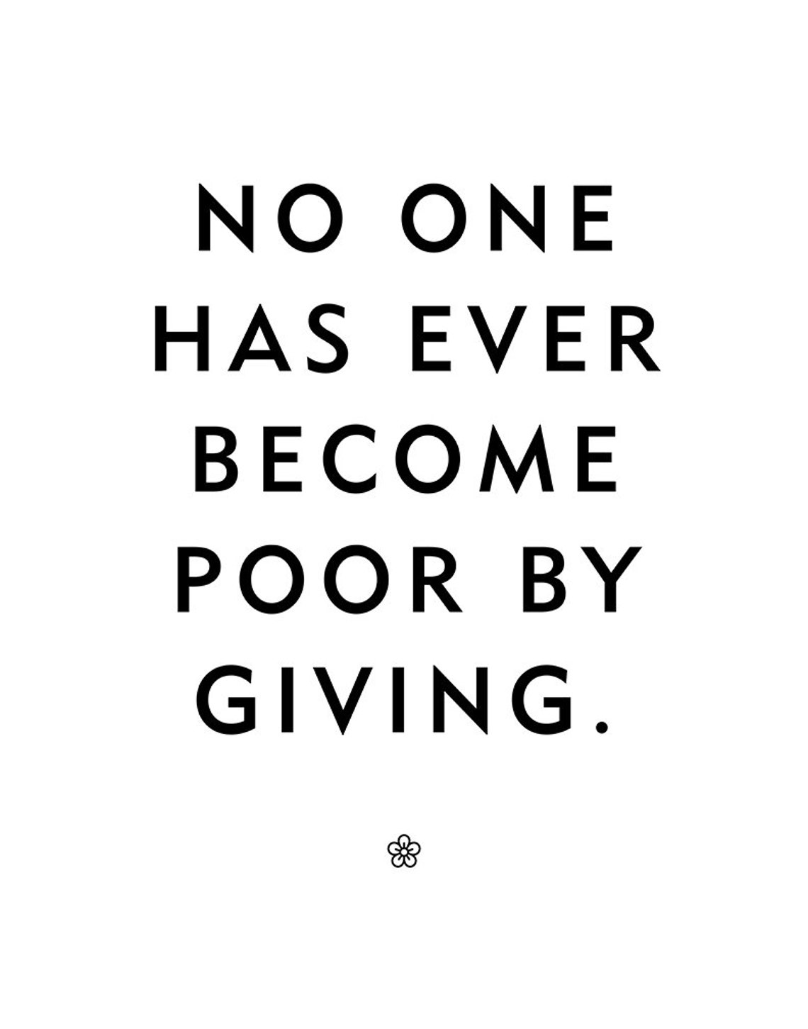 Positive Quote About Giving in A High Quality Poster or Print - Etsy
