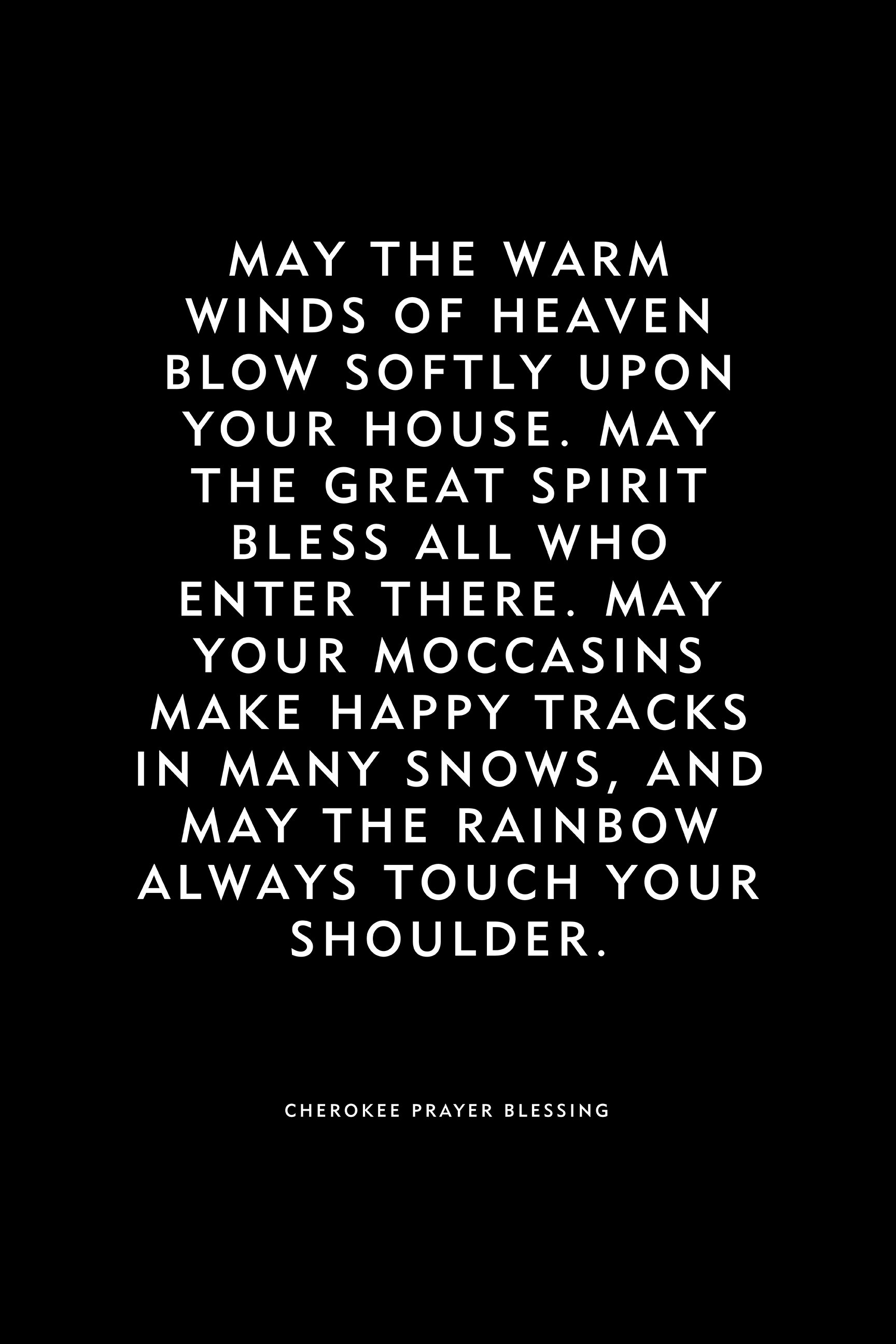 Cherokee Prayer Blessing Native American Quote Unframed Print or Poster ...